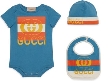 Gucci Children Baby Interlocking G print cotton one-piece - ShopStyle ...