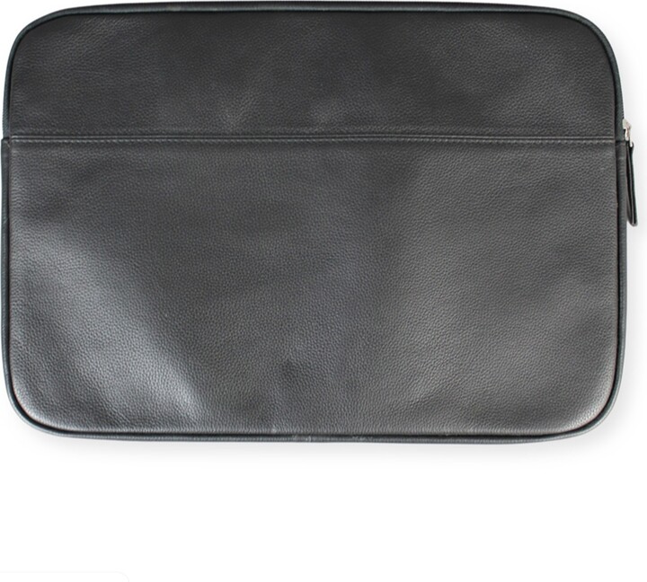 LeatherCo. - Black Leather Laptop Case With Gunmetal Zip - ShopStyle