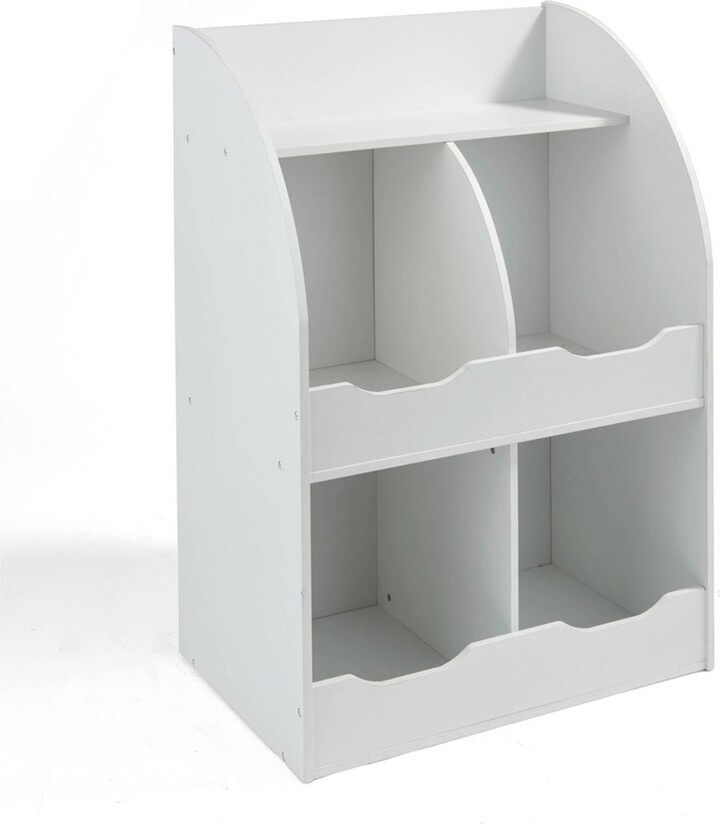 Badger Basket 4 Bin Storage Cubby with Bookshelf White - ShopStyle ...