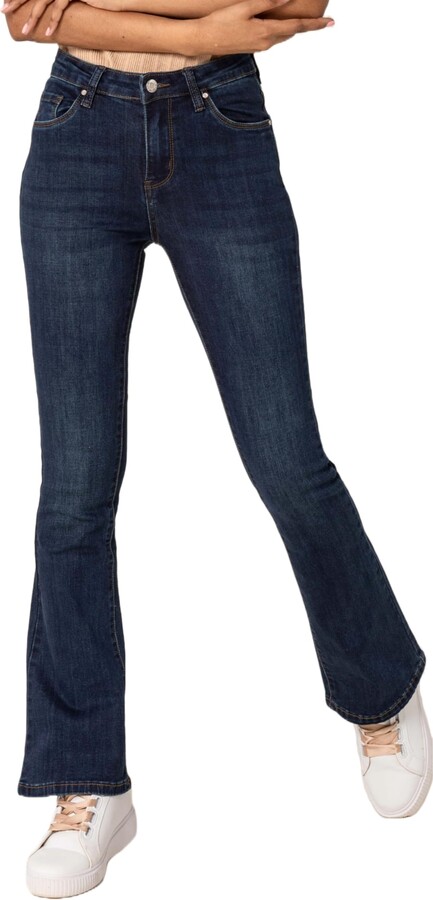 Nina Carter P079 Women's Jeans Flared Bootcut Zip Used Look Flared ...