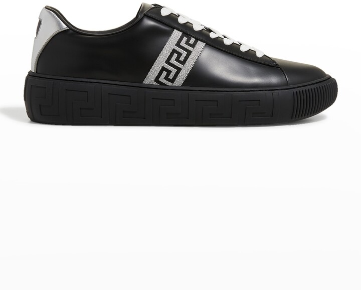 Versace Men's Greca Metallic Leather Low-Top Sneakers - ShopStyle ...