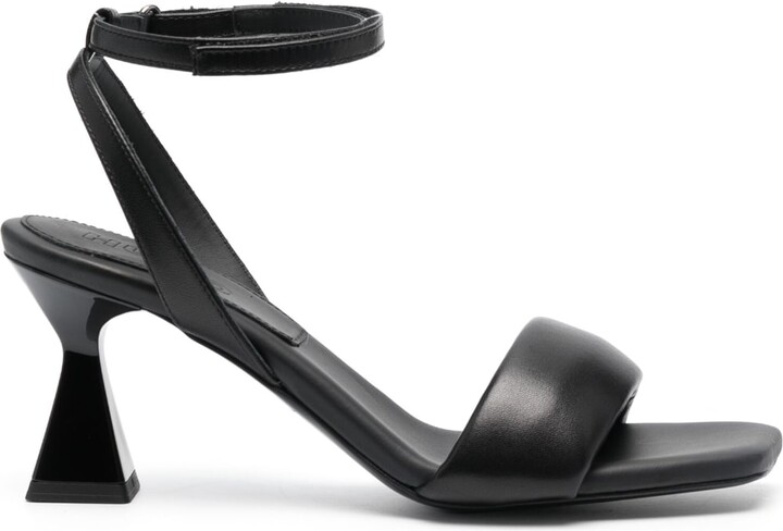HUGO BOSS 80mm Sculpted-Heel Leather Sandals - ShopStyle