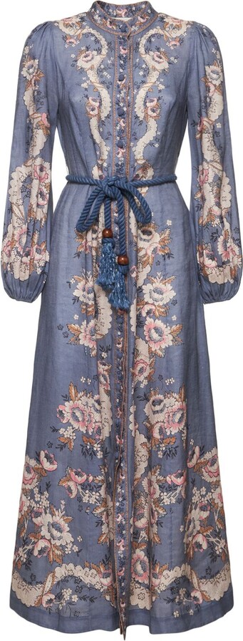 Zimmermann Vitali Billow linen midi dress - ShopStyle