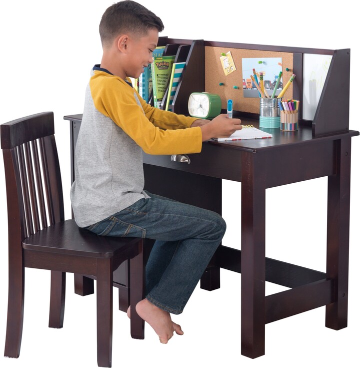 Global Pronex Children's Wooden Study Desk with Chair, White ...
