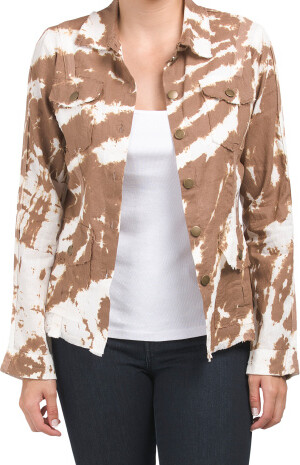 TJMAXX Linen Blend Raw Edge Safari Jacket - ShopStyle