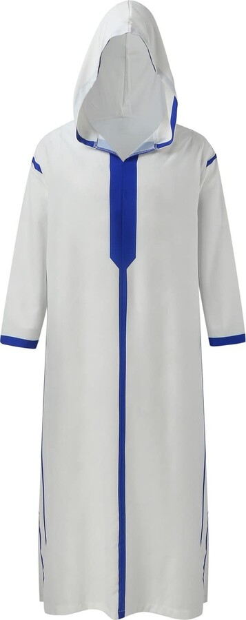 COOFANIN Valentines Decorations Mens Thobe White Sackcloth Prayer Robe ...