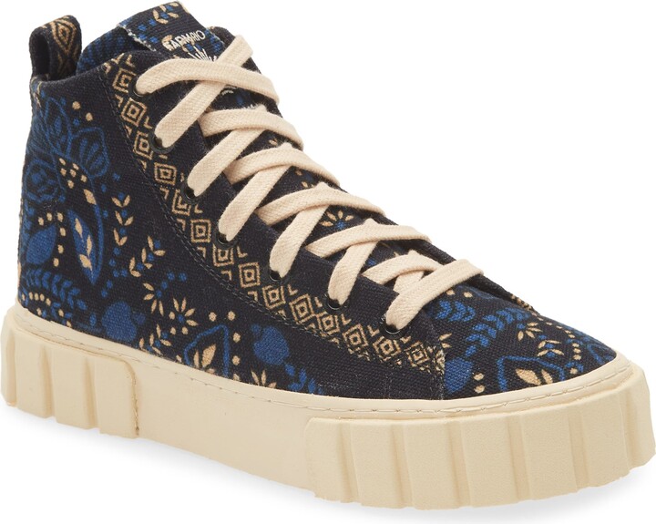 Farm Rio Black Macaw Forest Flatform High Top Sneaker - ShopStyle
