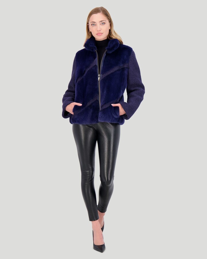 Gorski Knit Wool Jacket W/ Mink Front - ShopStyle