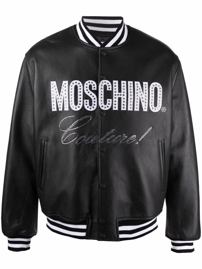 Moschino crystal-embellished bomber jacket - ShopStyle Outerwear