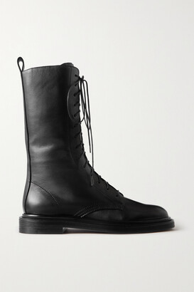 The Row Leather Boots - ShopStyle