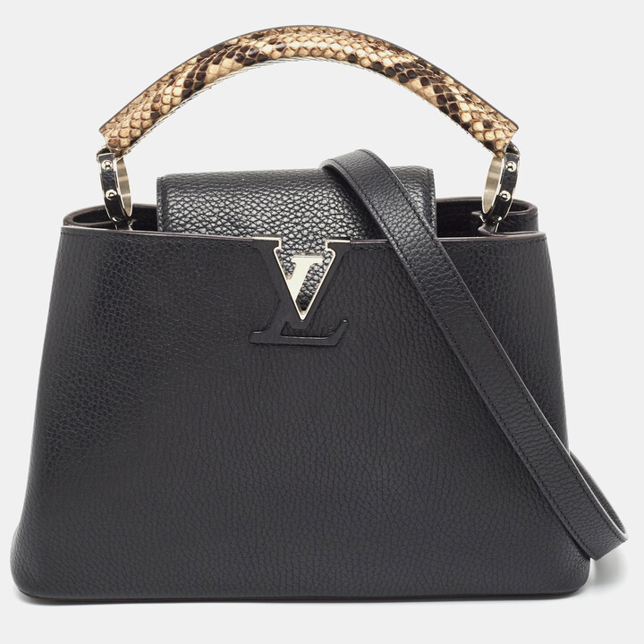Louis Vuitton Black/Beige Taurillon Leather and Python Capucines BB Bag - ShopStyle