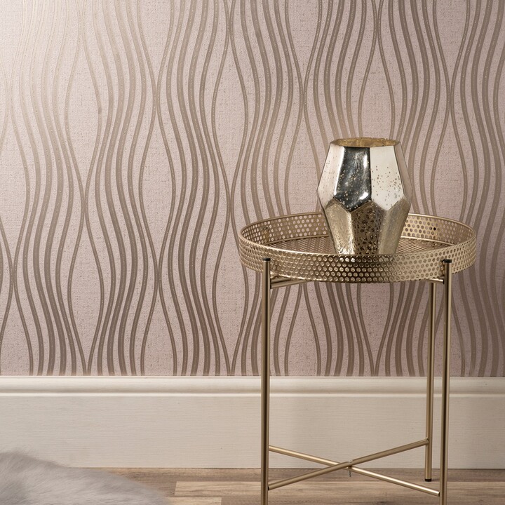 Fine Décor Wallpaper Quartz Wave Blush Wallpaper Beige - ShopStyle