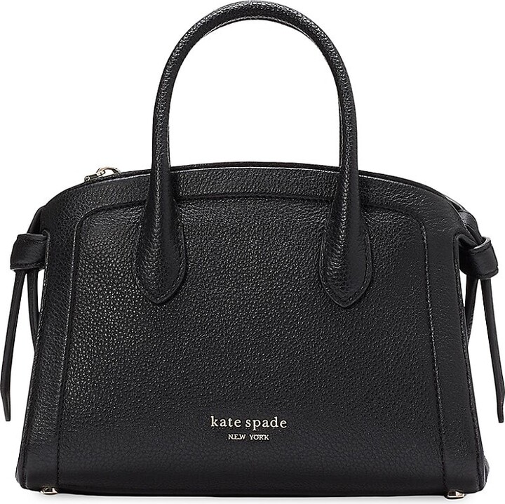 Kate Spade Women's Knott Mini Pebbled Leather Satchel - Black - ShopStyle