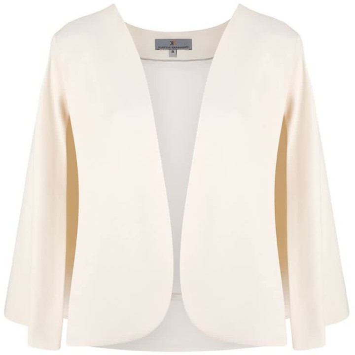 Klaudia Karamandi Angela Creme Cape-Jacket - ShopStyle Outerwear