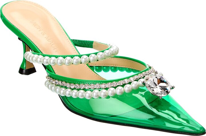 MACH & MACH Diamond & Pearls Vinyl & Leather Pump - ShopStyle Closed ...