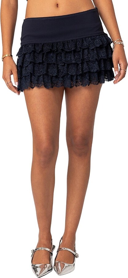 Edikted Maisie Ruffle Lace Mini Skirt - ShopStyle
