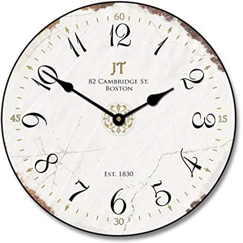 Vintage White Wall Clock, Available in 8 sizes, Most Sizes Ship 2 - 3 ...