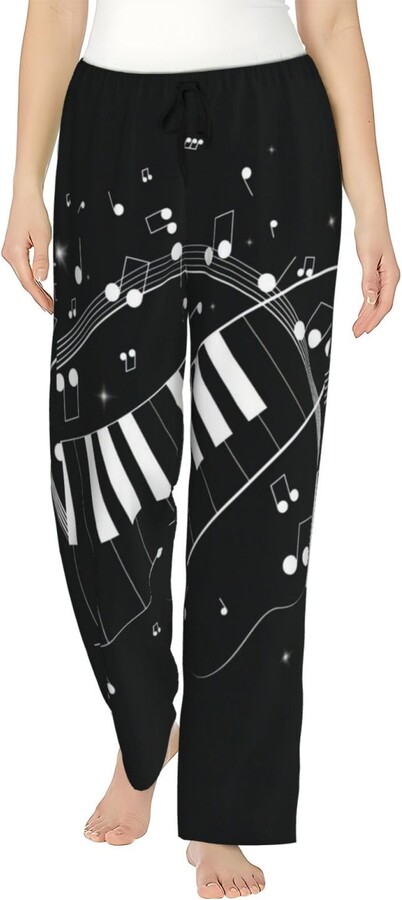 RepaLY Music Note Piano Pattern Women'S Pajama Pants Straight Leg Comfy ...