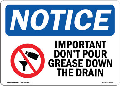 SignMission Important Don't Pour Grease Sign - ShopStyle Foundations