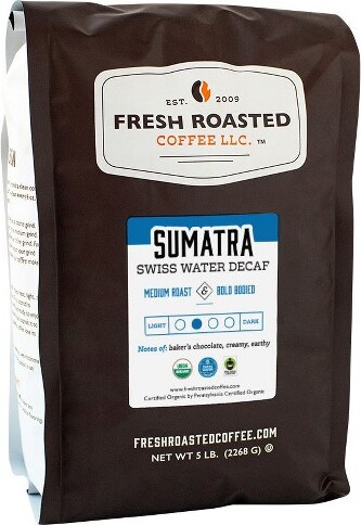 Fresh Roasted Coffee, Organic Sumatran Decaf, Medium Roast Ground ...