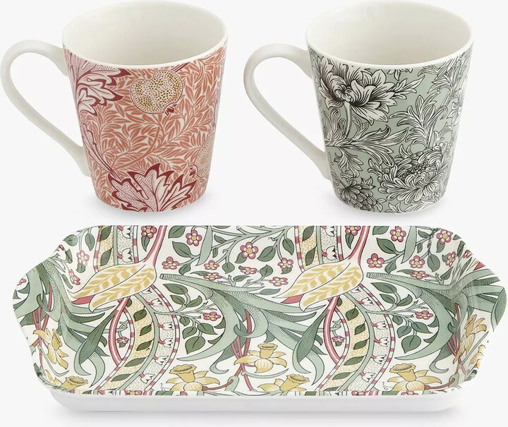 Morris & Co. Pimpernel Tray & 2 Daffodil Privat 180ml Mugs Set - ShopStyle