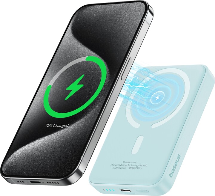 Baseus Wireless Portable Charger Magnetic Power Bank 5000mAh MagSafe ...