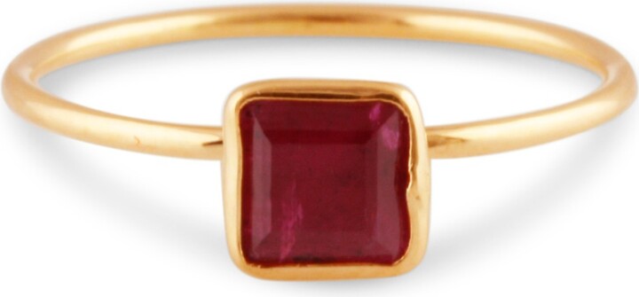 Tresor Collection - Ruby Square Ring In 18K Yellow Gold - ShopStyle