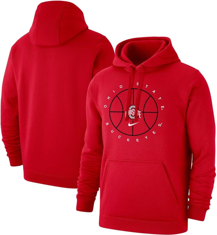 Nike Men's Scarlet Ohio State Buckeyes Basketball Icon Club Fleece Pullover Hoodie - ShopStyle