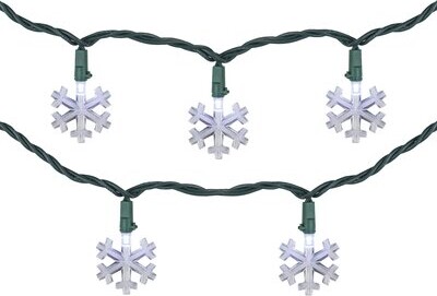 Northlight Seasonal 20-Count Pure White LED Snowflake Christmas Light ...