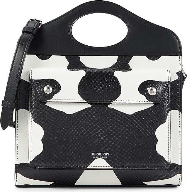 Burberry Mini Pocket Snake Embossed Leather Top Handle Bag - ShopStyle