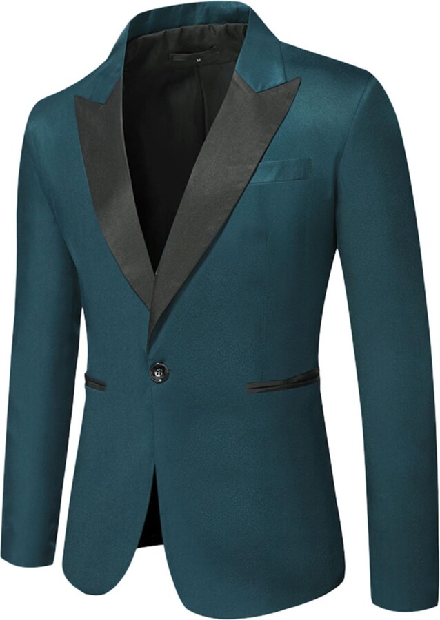 Generic Slim Fit 1 Button Lapel Collar Suit Jacket Men's Wedding Suit ...