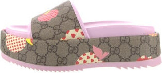 Gucci Les Pommes GG Supreme Slides - ShopStyle