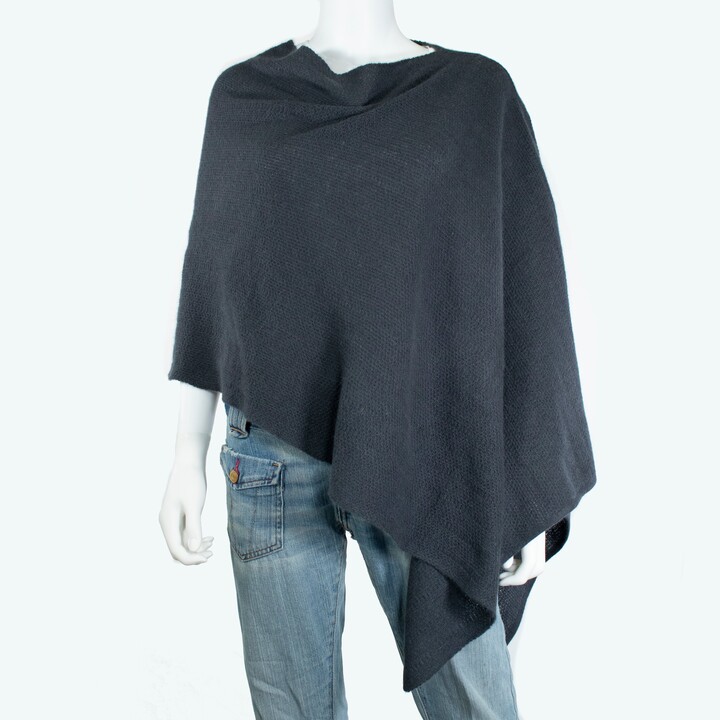Portolano Open Work Poncho-Dark Ht Grey - ShopStyle Scarves & Wraps