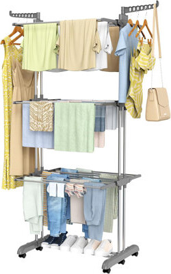 Koala Company Clothes Drying Rack, Folding 4-Tier Stainless Steel ...