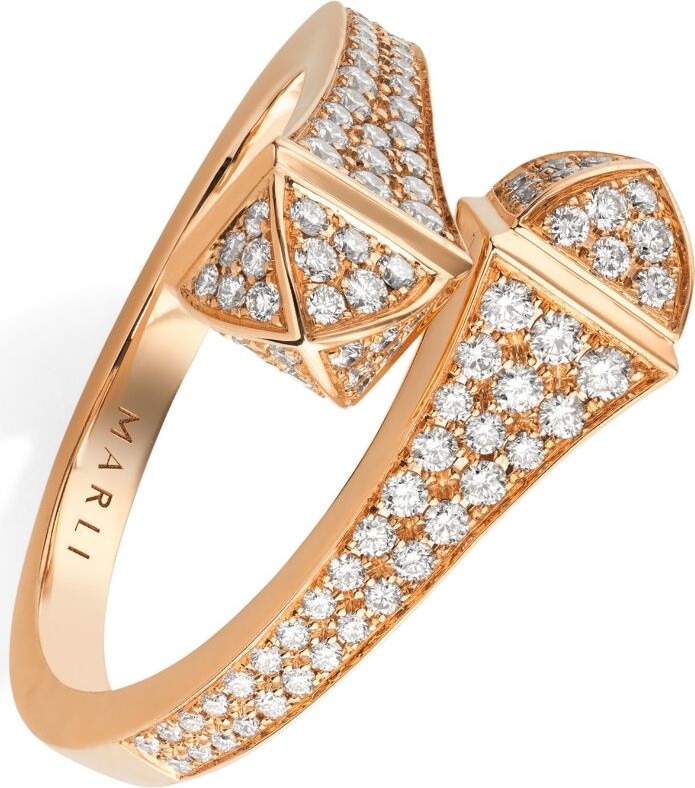 Marli New York Midi Rose Gold And Diamond Cleo Ring - ShopStyle