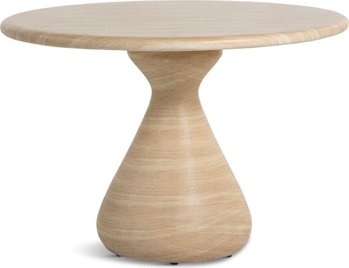 Barker and Stonehouse Zira Beige Round Stone Travertine Effect 110cm ...