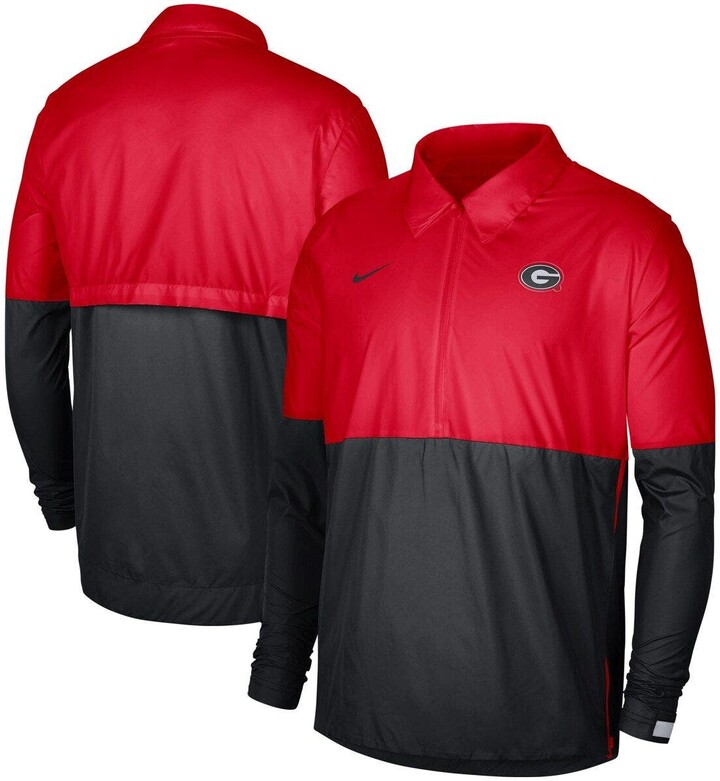 Nike Men's Red/Black Georgia Bulldogs Half-Zip Lightweight Coaches ...