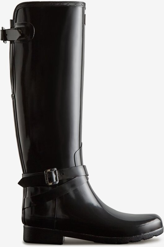 Hunter Women's Refined Slim Fit Adjustable Tall Gloss Wellington Boots ...