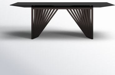 AllModern Margery 86.5" Double Pedestal Dining Table - Lacquered Glass Top - ShopStyle