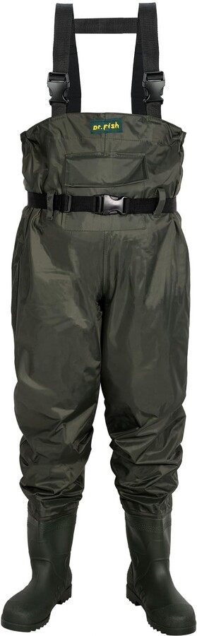 Dr.Fish Fishing Waders Include Simple Repair Kit Waterpoof Chest Waders With Boots for Man Women ...