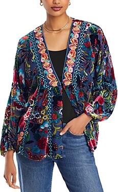 Johnny Was Minto Burnout Velvet Jacket - ShopStyle