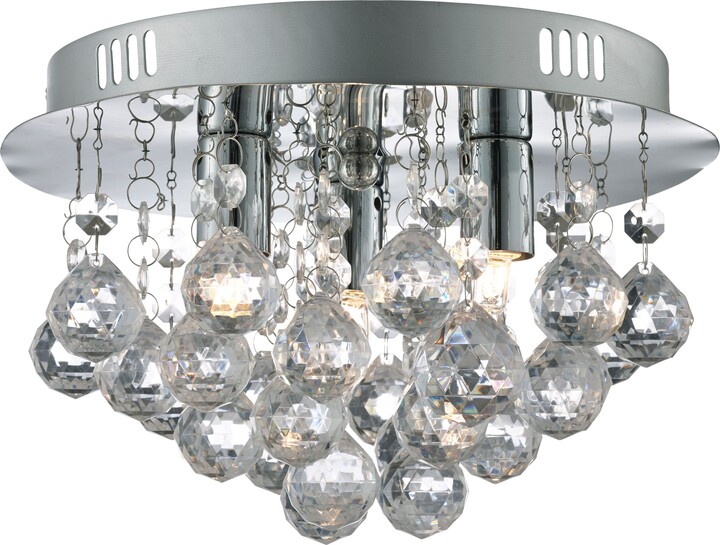 Lighting Collection 3Lt Flush Ceiling Chrome Clear Acrylic Ceiling ...