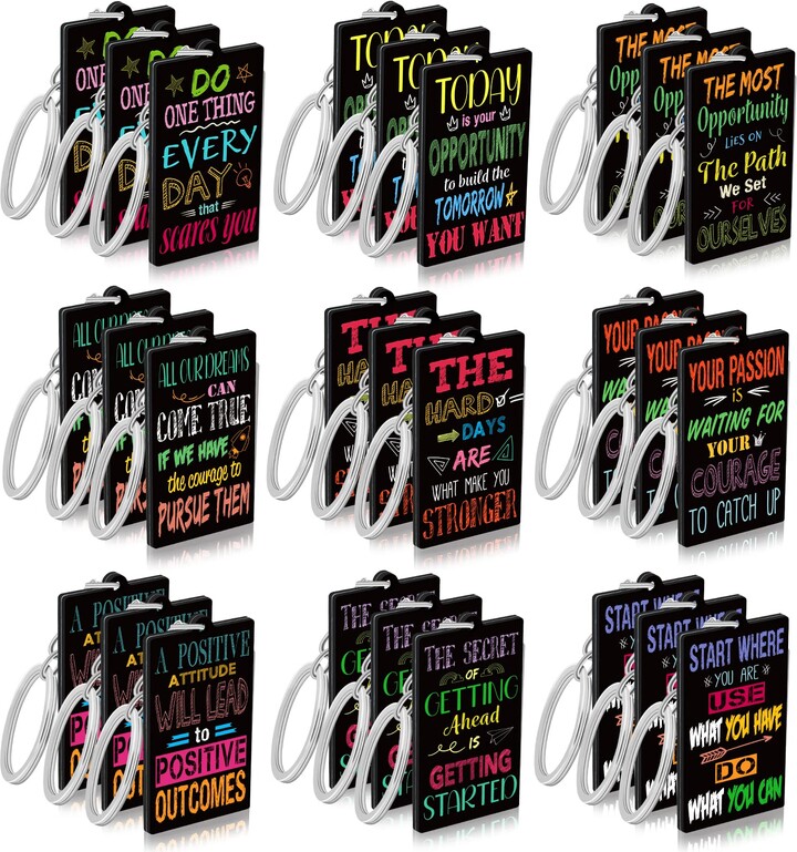 Rumia 27pcs Inspirational Quote Keychains Acrylic Motivational ...