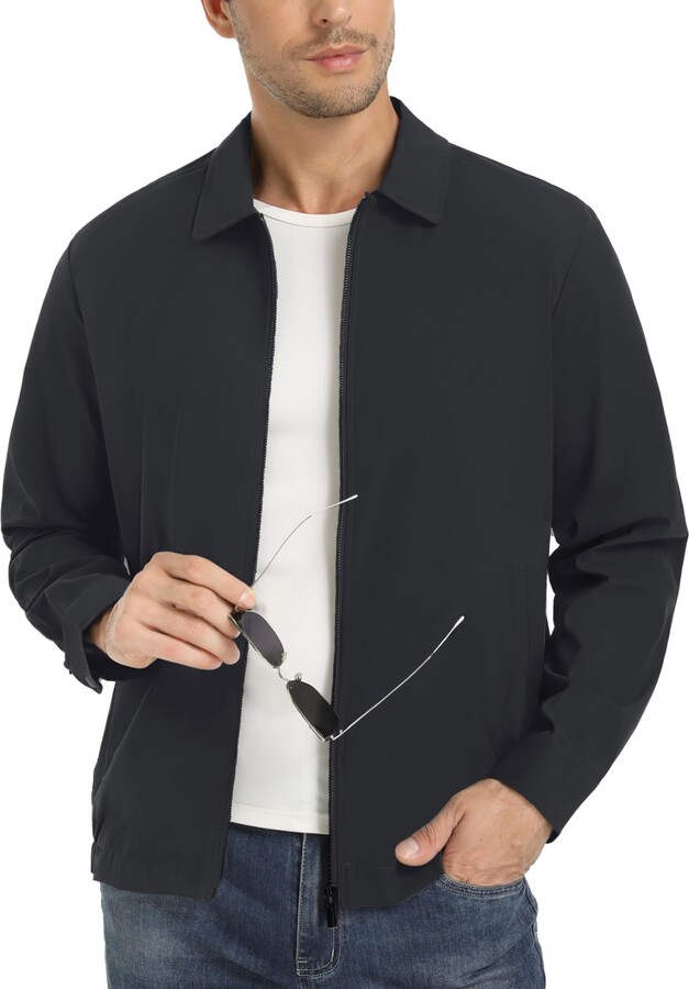 EKLENTSON Mens Lightweight Jacket Casual Bomber Windbreaker Coat Full ...