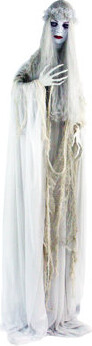 Haunted Hill Farm Life-Size Scary Ghost Bride, Halloween Animatronic with Lights, Sound ...