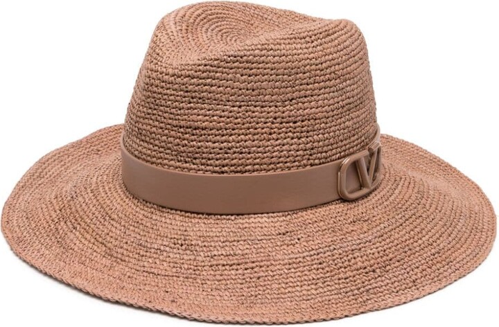 Valentino Garavani VLogo Signature straw fedora hat - ShopStyle