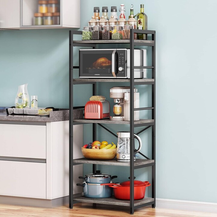Homeio Den Decor 5-Tier Bakers Rack for Kitchen with Storage ...