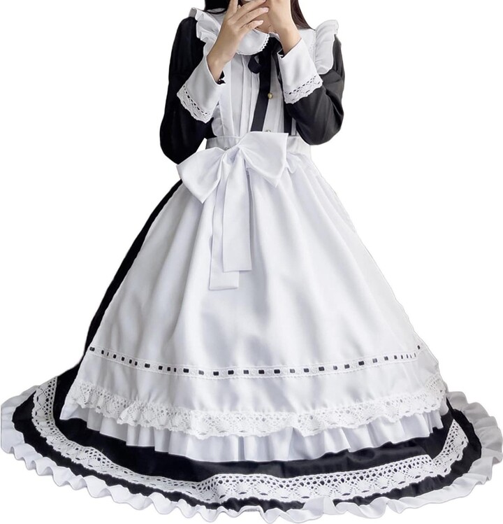 Hangpei Womens Long Dress Servant Dress Cosplay Dress Fashion Cute ...