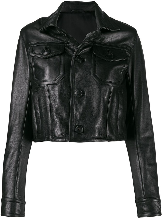 AMI Paris Patch Pockets Leather Jacket - ShopStyle