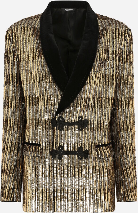 Dolce & Gabbana Sequined jacket with toggle fastenings - ShopStyle